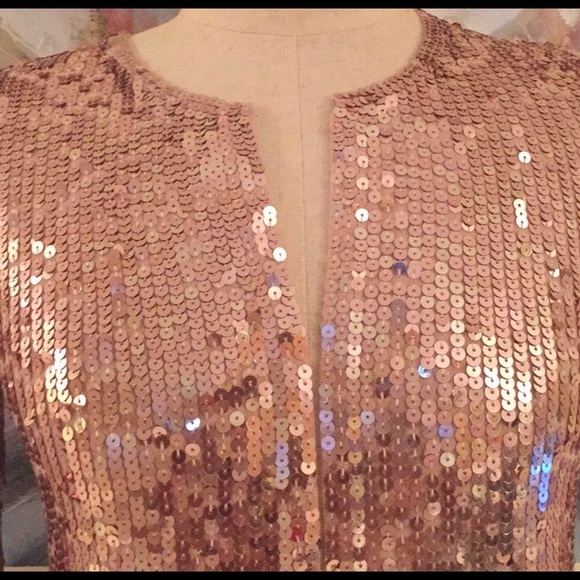 Boston Proper | Sweaters | Boston Proper Rosegold Sequin Cardigan Szs ...